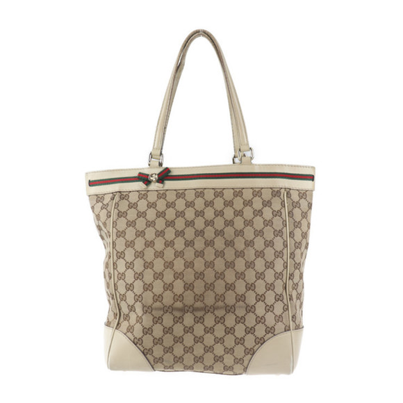 Gucci | Bags | Gucci Sherry Line Tote Bag 25762 Gg Canvas Beige | Poshmark